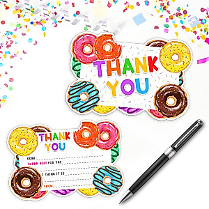 Simimi art Donut Kids Thank You Cards, Fill In Thank You Notes For Kid, 30 Thank You Cards 30 Envelopes