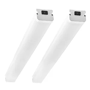 4FT Linkable 60W LED Shop Lights Warm White 3000K 4000K 6000K 6000LM for Garages Shop, Linear Work Light Fixture Hanging or FlushMount with Plug, ETL 2 Pack