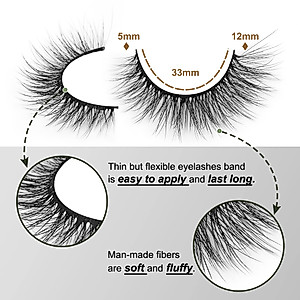 Lashes Natural Look Wispy Fasle Eyelashes 12mm Short Faux Mink Eyelashes Cat Eye Fluffy Strip Lashes Pack by Zegaine 16 Pairs