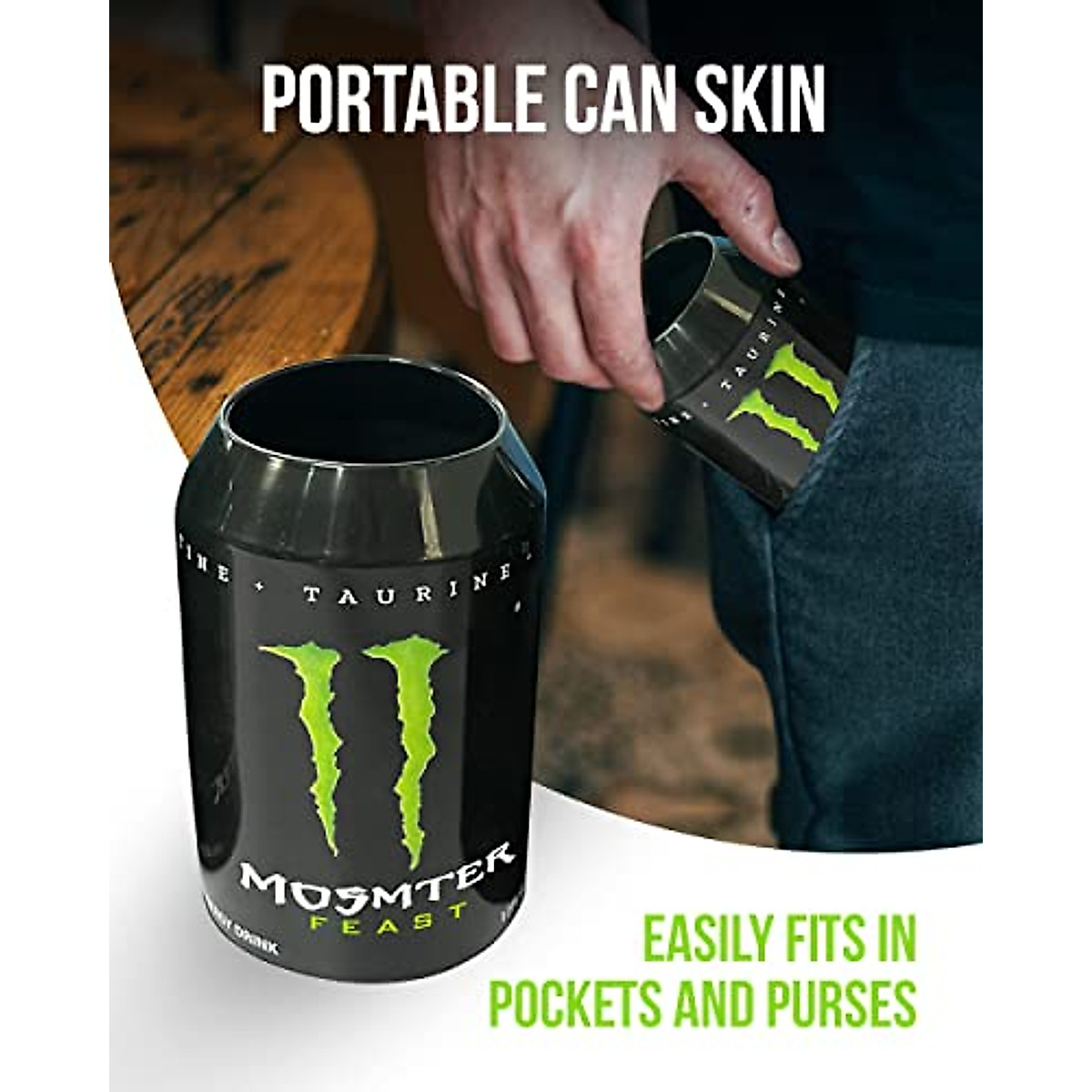 Skywin Silicone Can Sleeve (3 Pack) - Can Cover can Hides Can by Disguising it as a Can of Soda (Momster 3pk 12oz)