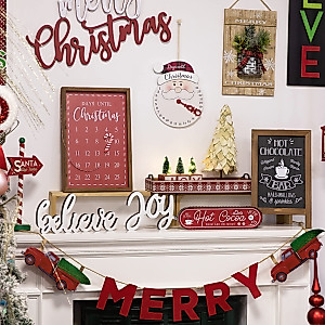 COLLECTIVE HOME - Hot Cocoa Sign, Galvanized Christmas Decoration, Rustic Wood Plaque for Cafe, Home, Bar, Hot Cocoa Tabletop Decoration