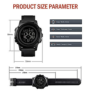 CKE Men's Digital Sports Watch Large Face Waterproof Wrist Watches for Men with Stopwatch Alarm LED Back Light