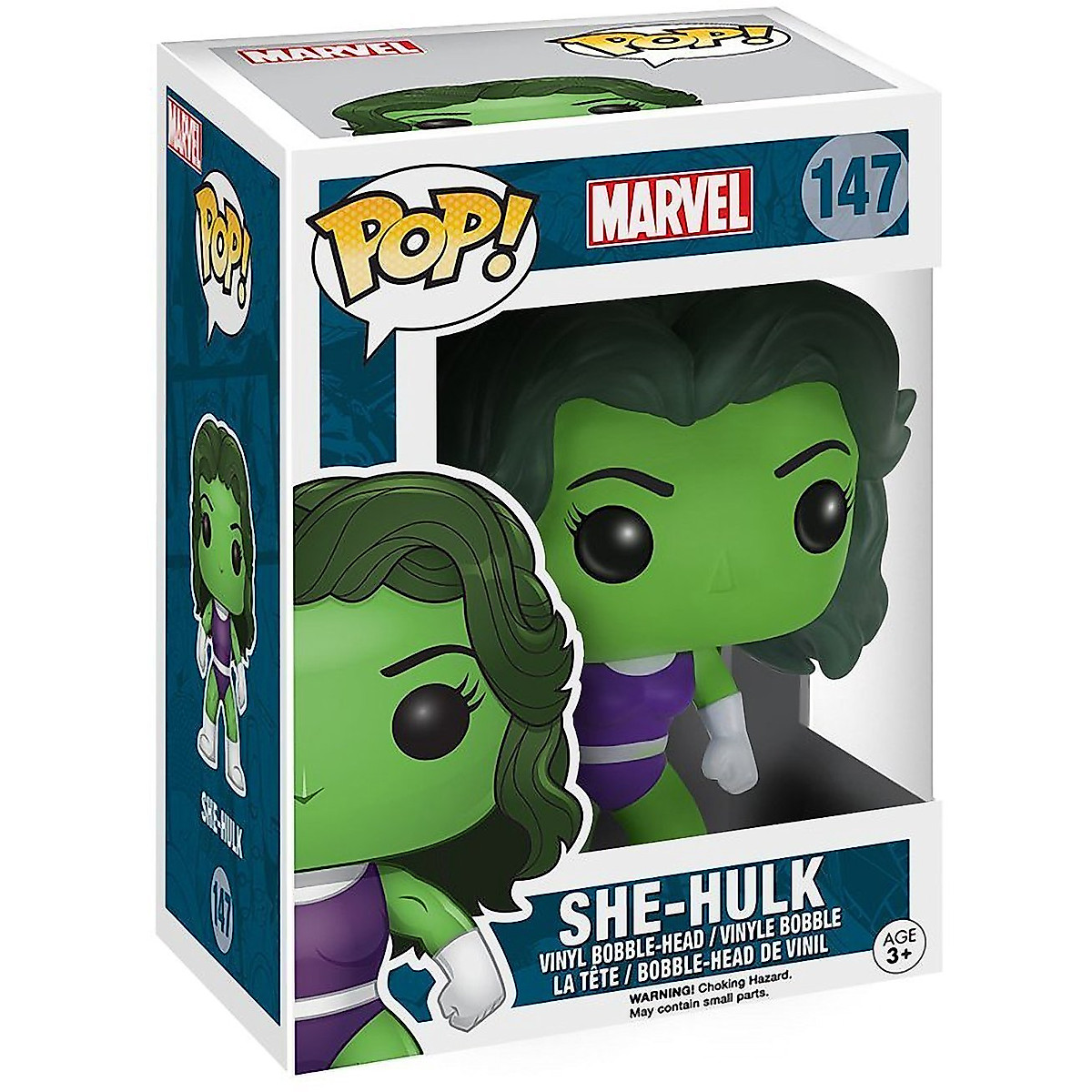 POP Marvel: She-Hulk Funko Vinyl Figure (Bundled with Compatible Box Protector Case), Multicolor, 3.75 inches