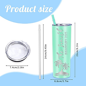 Custom Vacation Tumbler with Name, Girls Trip Cups for Best Friends, Bachelorette Trip Gifts for Girls, Personalized Beach Tumblers for Women Family Member, 20 oz Insulated Tumbler with Lid and Straw