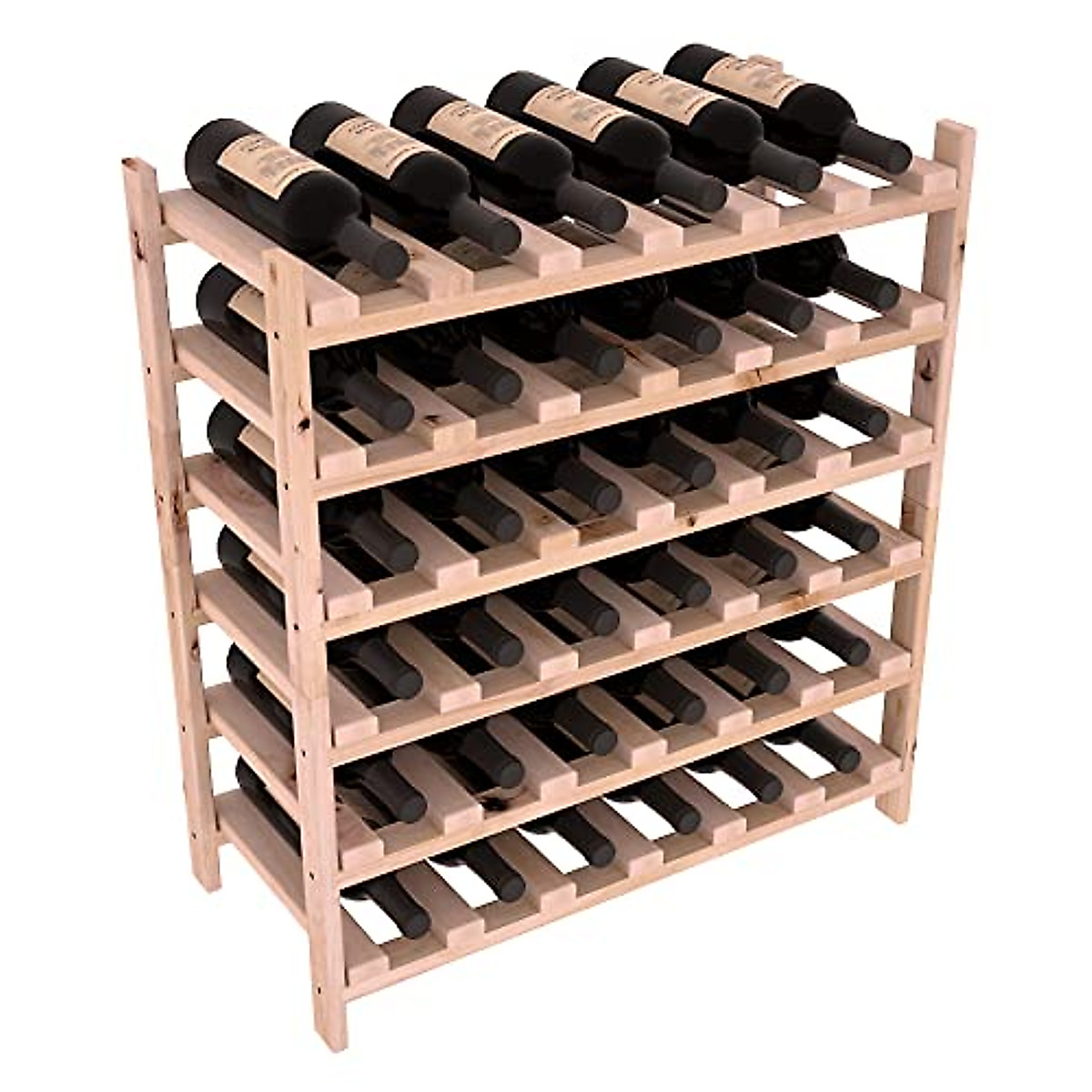 Wine Racks America® Knotty Alder 36 Bottle Stackable Wine Rack. Unstained