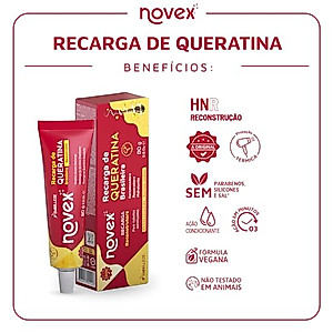 Novex Keratin Recharge Leave in Conditioner - Reconstructive Keratin, Frizz control & Damage Repair