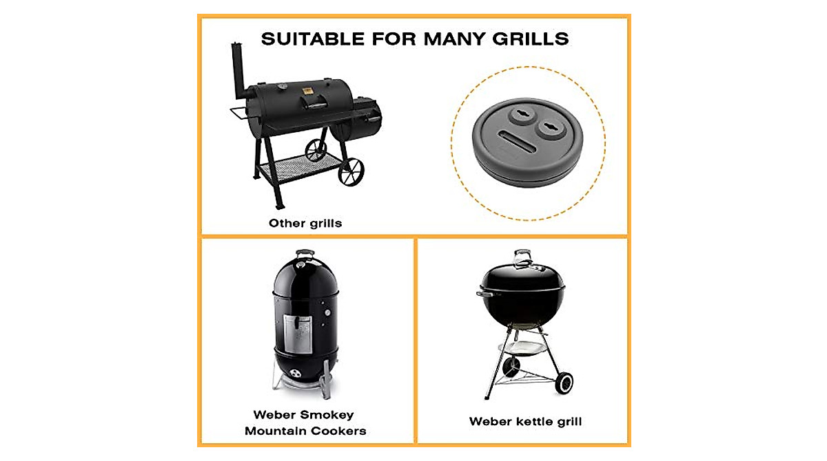 Entsong 4-Pack Thermometer Probe Grommets for BBQ and Weber Smokey Mountain
