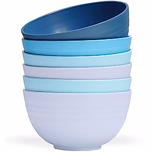 Gencywe Unbreakable Cereal Bowls Set of 6, 24 OZ Wheat Straw Bowls, Microwave & Dishwasher Safe, BPA-Free, Dessert Bowls for Cereal, Serving, Soup, Oatmeal, Pasta, Salad, Lightweight Soup Bowls