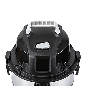 Amazon Basics 6 Gallon, 3.5 HP Stainless Steel Wet/Dry Vacuum, Ss, Grey, Black