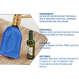Wine Cooler | Bottle Cooler Fits 750ml and 1.5L Bottle | Wine Chilling Sleeves Ideal For Champagne Wine and Beer(2Pack)