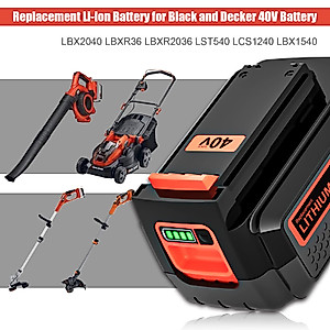 40V 3.0Ah Replacement Battery for Black and Decker 40V Battery LBX2040 LBXR36 LBXR2036 LST540 LCS1240 LBX1540 LST136W Compatible with Black Decker 40V String Trimmer Mower Tools(Orange)