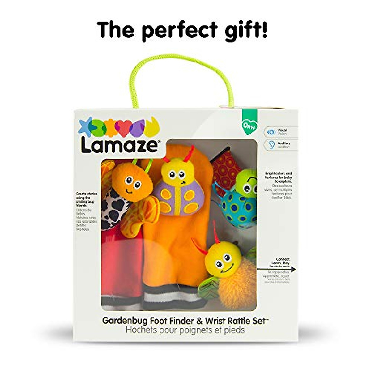 Lamaze Gardenbug - Baby Foot Finder Socks & Wrist Rattle Set - Sensory Development Toys - Newborn Baby Essentials