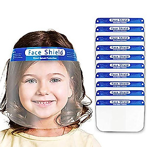 Kids Face Shields,Veki Children Face Shields Transparent Breathable Full Face Protective with Adjustable Elastic Band