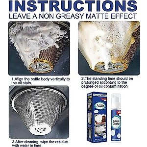 WKHOEOYV Bubble Cleaner Foaming Heavy Oil Stain Cleaner, All Purpose Bubble Cleaner Kitchen Deep Cleaning Spray, All-purpose Rinse-free Cleaning Spray, Stubborn Grease Grime Remover (1PCS*100ML)