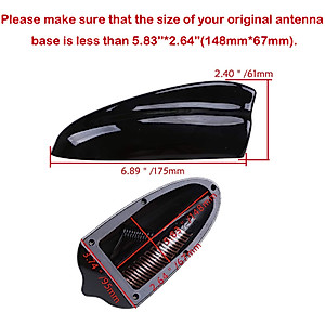 Possbay Universal Car Shark Fin Antenna AM/FM Signal Roof Aerial for Auto SUV Truck Offroad with Adhesive Base (Black)