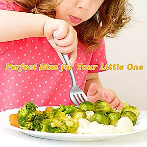 14-Piece Kids Silverware Set, LIANYU Toddler Forks and Spoons for 2-6 Year Old, Stainless Steel Preschooler Children Flatware Cutlery Set, Includes 7 Forks 7 Spoons, Dishwasher Safe