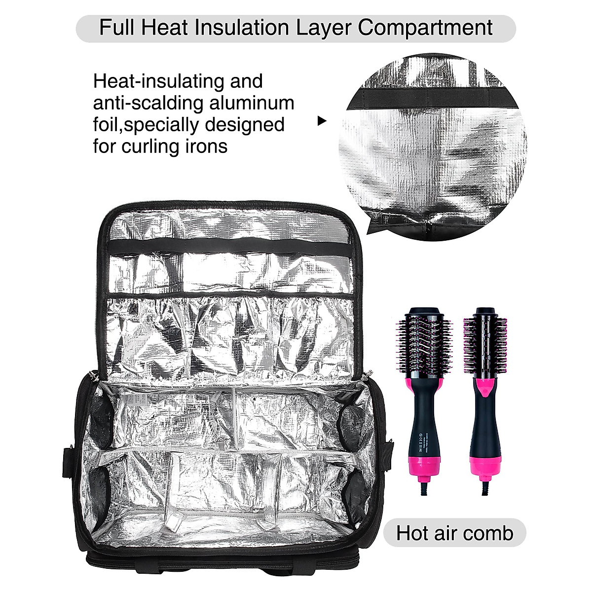 MONSTINA Professional Hairdressing Bag,Hairstylist Travel Bag,Cosmetics Beauty Hairdresser Bag with Shoulder Strap,Hair Makeup Salon Organizer Bag for Barber Insulation Material