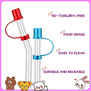 60 Pieces Colorful Drinking Straw Caps Reusable Plastic Drinking Straw Plugs Straw Cover Straw Tips Lids for Straws in 6 Colors (Basic Colors, 9.5 mm)