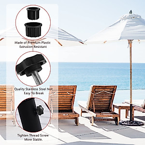 6 Pcs Umbrella Base Stand Replacement Parts,Patio Umbrella Base Replacement Parts Outdoor Umbrella Hole Ring Plug Cover with M8 Thread Screw Replacement Hand Knob for Backyard Patio Table Decks(Black)