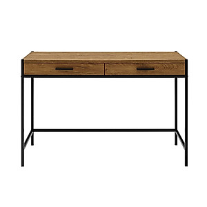 Caffoz 48" Writing Desk | Study Computer Desk | Brown Mahogany | Laptop PC Table Workstation with 2 Drawers for Home Office | Storage Space Saver