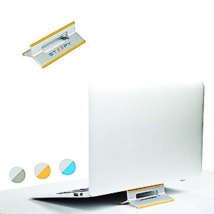Steepy Laptop Stand Riser Wedge Support Ventilated Office Desk Accessory Cooling Portable Plastic Lightweight Compatible with Tablets and Smartphones (Orange Sunrise)
