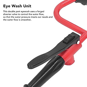 Faucet Mounted Eyewash Station with Cover, Emergency Eye Wash Station Sink Attachment with Hose, Double Port Eye Wash Unit for Lab, Factory, Industry Site, Office and Home