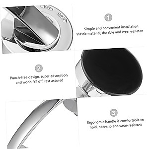 2pcs No Punch Handle Grip Shower Handle Support Grip Rail Bar with Suction Cup Suction Cup Handle Kitchen Knob Suction Handle Bar Glass Door Pull Suction Cup Door Handle