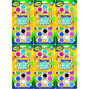 Crayola Washable Kid's Paint Assorted Colors 18 Each (Pack of 6)
