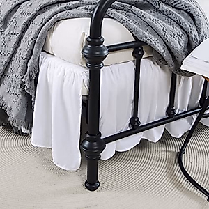 xuan dian Bed Skirt Queen Size Ruffled Bed Skirt with Split Corners, 14 Inch Drop Dust Ruffle Bed Skirt with Platform, White