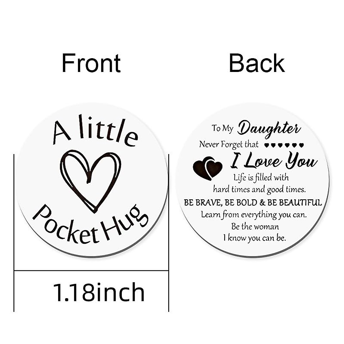 Daughter Birthday Gift from Mom Dad, To My Daughter Inspirational Gifts, I Love You Daughters Pocket Hug Keychain Presents for Daughter in law Christmas Graduation Wedding Gift for Women Girls