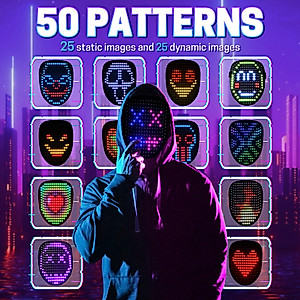 SPONDSOPH Halloween Led Mask Toys For Boys Girls Kids Age 5 6 7 8 9 10 11 12 Year Old 2023 Light Up Face Masks Toy