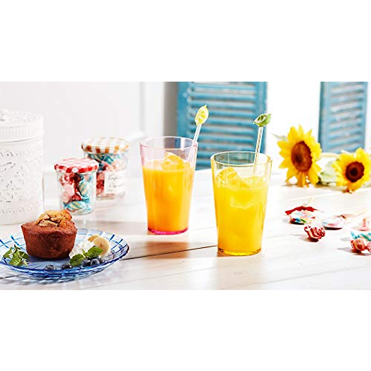 SCANDINOVIA - 19 oz Unbreakable Premium Drinking Glasses - Set of 6 - Tritan Plastic Tumbler Cups - Perfect for Gifts - BPA Free - Dishwasher Safe - Stackable