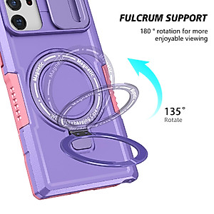 FRLMOOES Magnetic for Samsung Galaxy Note 20 Ultra Case Compatible with MagSafe & Wireless Charging Grade Drop Protection with Invisible Stand&Camera Protection,with Screen Protector Shockproof Purple