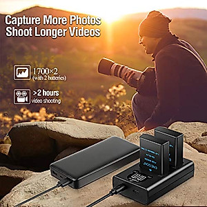 ENEGON EN-EL14/EL14a Replacement Battery (2 Pack) and Smart LCD Dual Charger Kit for Nikon D3100, D3200, D3300, D3400, D3500, D5100, D5200, D5300, D5500 Coolpix P7000 P7100 P7700 P7800 Cameras