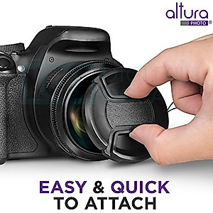 58mm Lens Cap by Altura Photo, Cover for Canon 58mm Lens Cap w/Leash and Lens Cap Keeper, Compatible w/Canon T8i, T7, T7i, T6, T6i, T5, T5i, T3, SL3, SL2, 90D, 80D, 70D, T100 Canon Lens Cap (2 Pack)