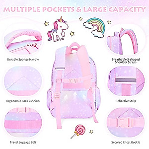 BYXEPA Girls Backpack, School Kids Backpacks, Cute Book Bag with Compartments for Teen Girl Kid Students Elementary Middle School(Purple)