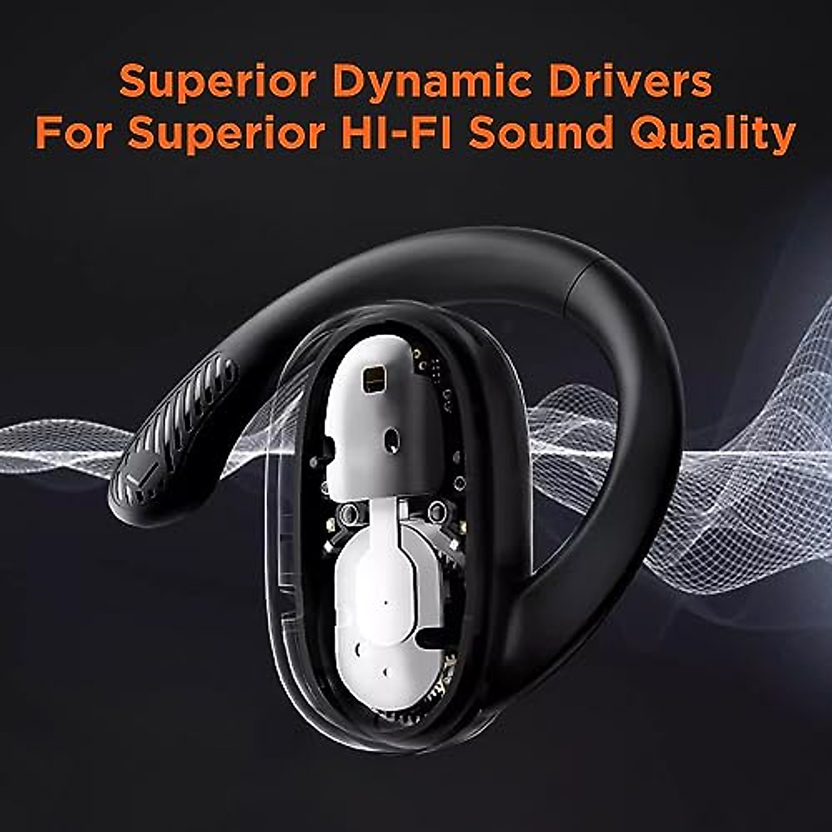 GameXtrem Bluetooth Headphones Wireless Earbuds 48hrs Playtime Wireless Sports Ear Buds with Mic Waterproof Earphones for TV Phone Laptop(Adjustable, Suitable for All Ear Shapes) (Black PRO)