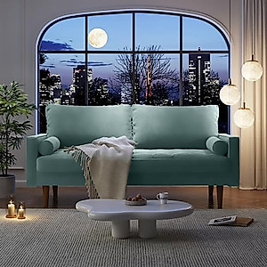 SILKIR Velvet Furniture for Small Spaces, Mid-Century Modern Loveseats for Living Room, Love Seat Couch Sofas, 70 Inches, Aqua Turquoise