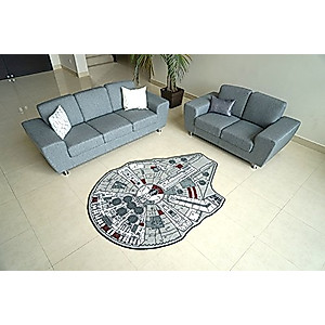 Star Wars Han Solo's Millennium Falcon Large Area Rug Decor | Indoor Floor Rug Mat | Rugs for Living Room, Bedroom, Kids Room, Playroom | 79 x 104 Inches