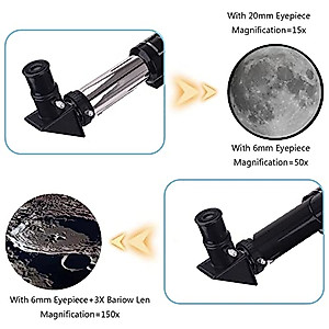 telescopes for Adults Astronomy, Kids 8-12,360mm70mm Aperture Portable Refractor Astronomy Beginners, with A Smartphone Adapter (Black)