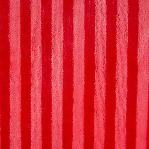 DII Super Soft Flannel Fleece Stripe Throw Blanket, Red, 50 x 60