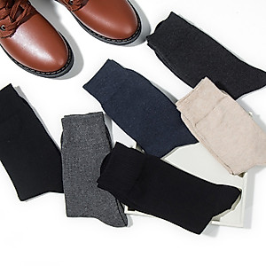 7DayOtter 98% Cotton Rich Odor Resistant Dress Socks for Husband Business Casual Socks 6Pack