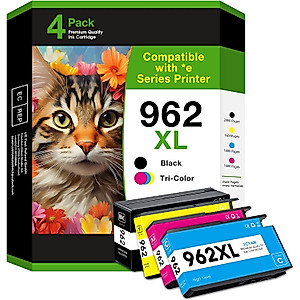 INKjetsclub HP 962XL High Yield Compatible Ink Cartridges Pack Works for HP OfficeJet Pro 9010, 9012, 9013, 9014, 9015e, 9016, 9018, 9019, 9020, 9025 Printers. 4 Pack (Black, Cyan, Magenta, Yellow)