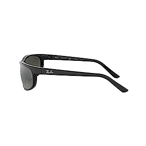 Ray-Ban Men's RB2027 Predator 2 Rectangular Sunglasses, Black/Polarized Dark Grey, 62 mm