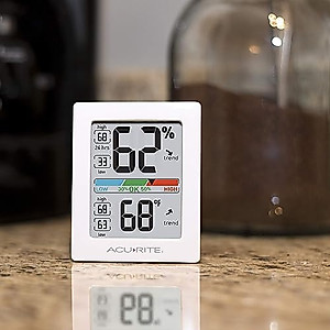 AcuRite Humidity Meter Hygrometer and Indoor Digital Thermometer with Temperature Gauge and Humidity Gauge, Room Thermometer Comfort Scale, 3 x 2.5 Inches, White (01083M)
