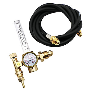 KIPA Argon Flowmeters Regulator with Gas Hose, Welding CGA580 Miller Lincoln Mig Tig, CO2 Argon Mixed Flowmeter Regulator, Accurate Gauge 0 To 4000 Psi Pressure,Durable Welding Gas Flowmeter Gauge