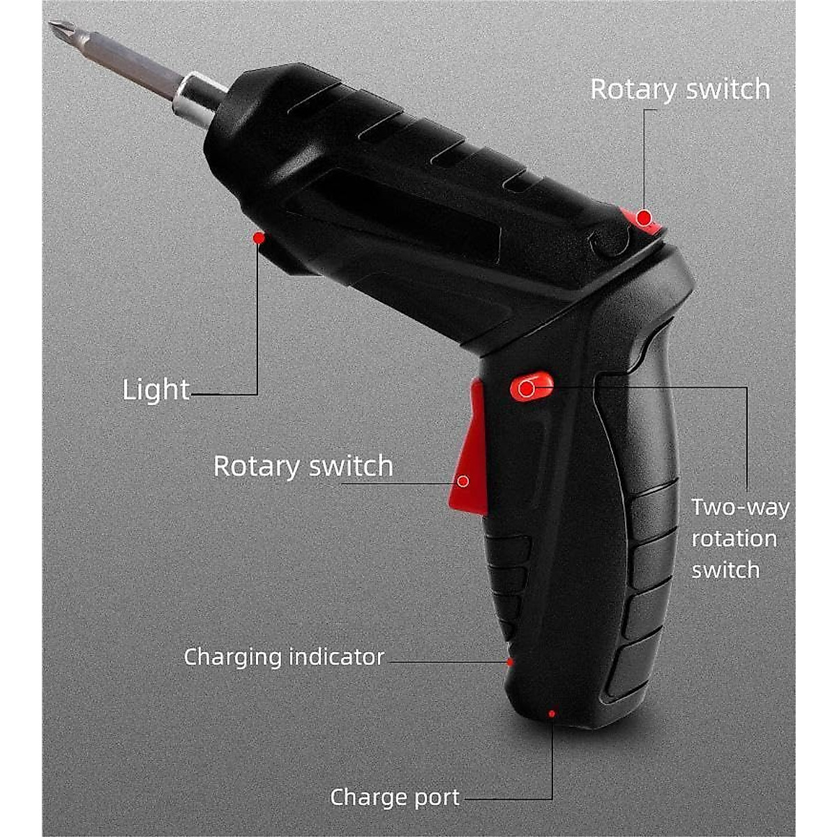 Wireless Rechargeable Electric Screwdriver, Multifunctional Precision Screwdriver Tool Set Of 14 Pieces, Torque 3.5~4.55, With LED Light And USB Charging Cable