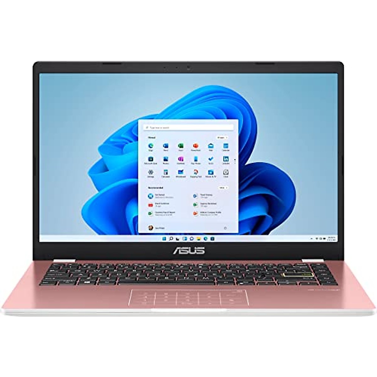 2022 ASUS 14" Thin Light Business Student Laptop Computer, Intel Celeron N4020 Processor, 4GB DDR4 RAM, 320 GB Storage, 12Hours Battery, Webcam, Zoom Meeting, Win11 + 1 Year Office 365, Rose Gold