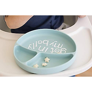 BELLA TUNNO Wonder Plate - Silicone Suction Plates For Baby and Toddler Plates, Microwave and Dishwasher Safe Food-Grade BPA Free Silicone, Get In My Belly One Size WP29