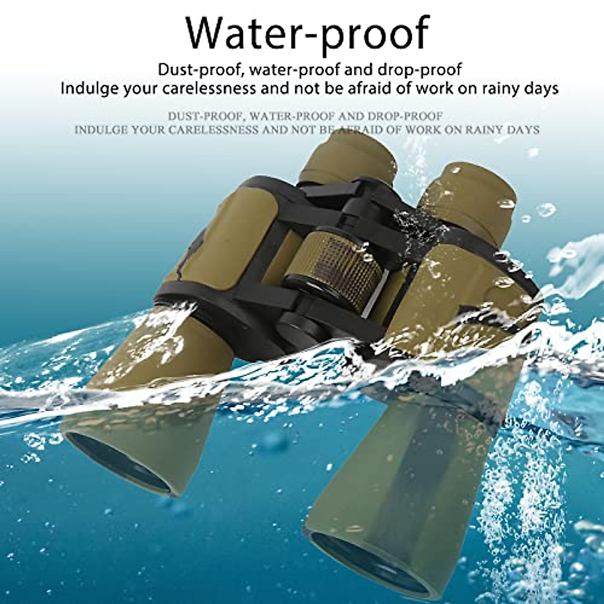 Binoculars for Adults 20x50 High Power Military Binoculars for Adults and Kids with Low Light Night Vision,Compact Waterproof Bird Watching Travel Hunting Stargazing BAK-4 Prism FMC Lens(Brown-1